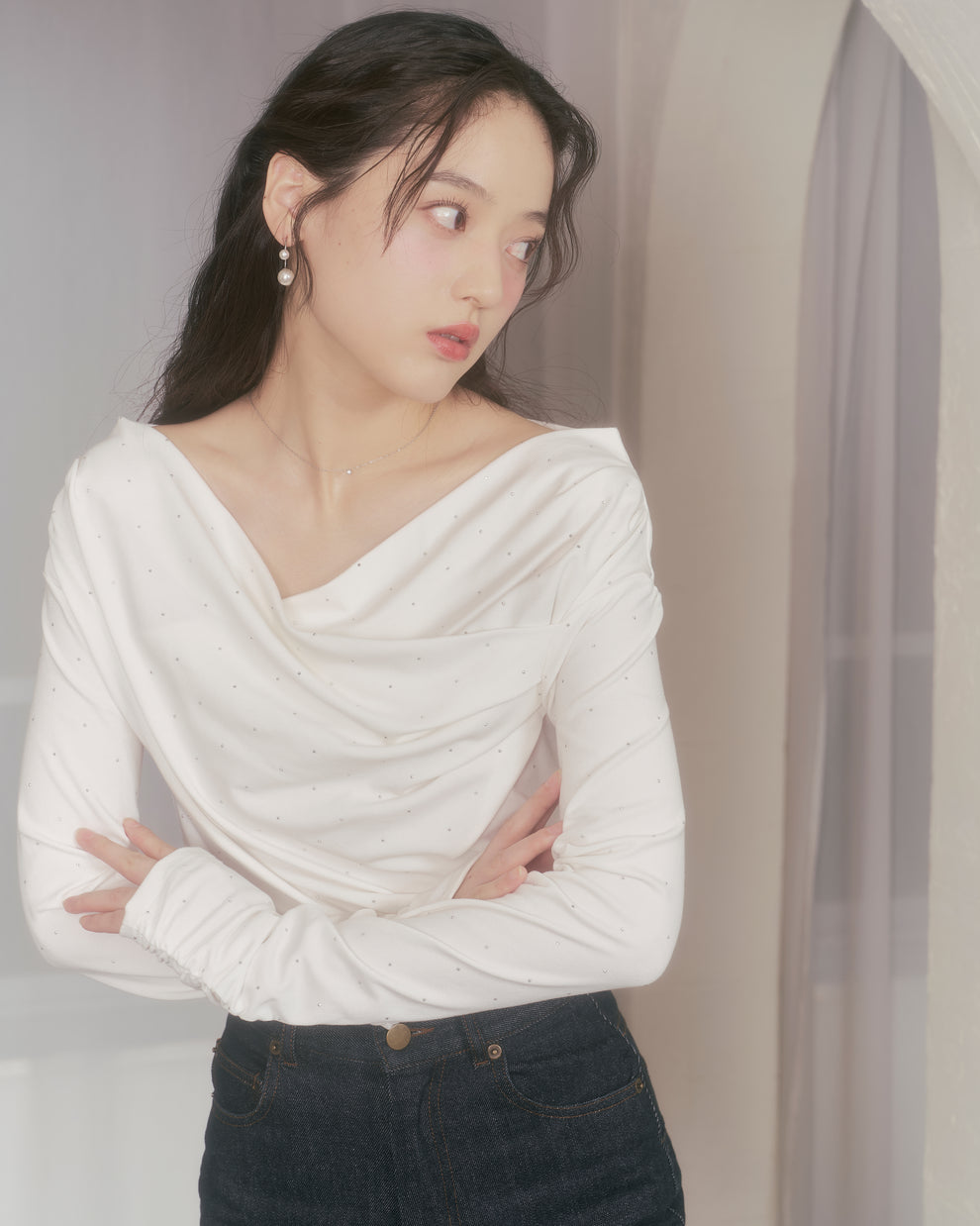 tear bijou off-shoulder tops – Élise